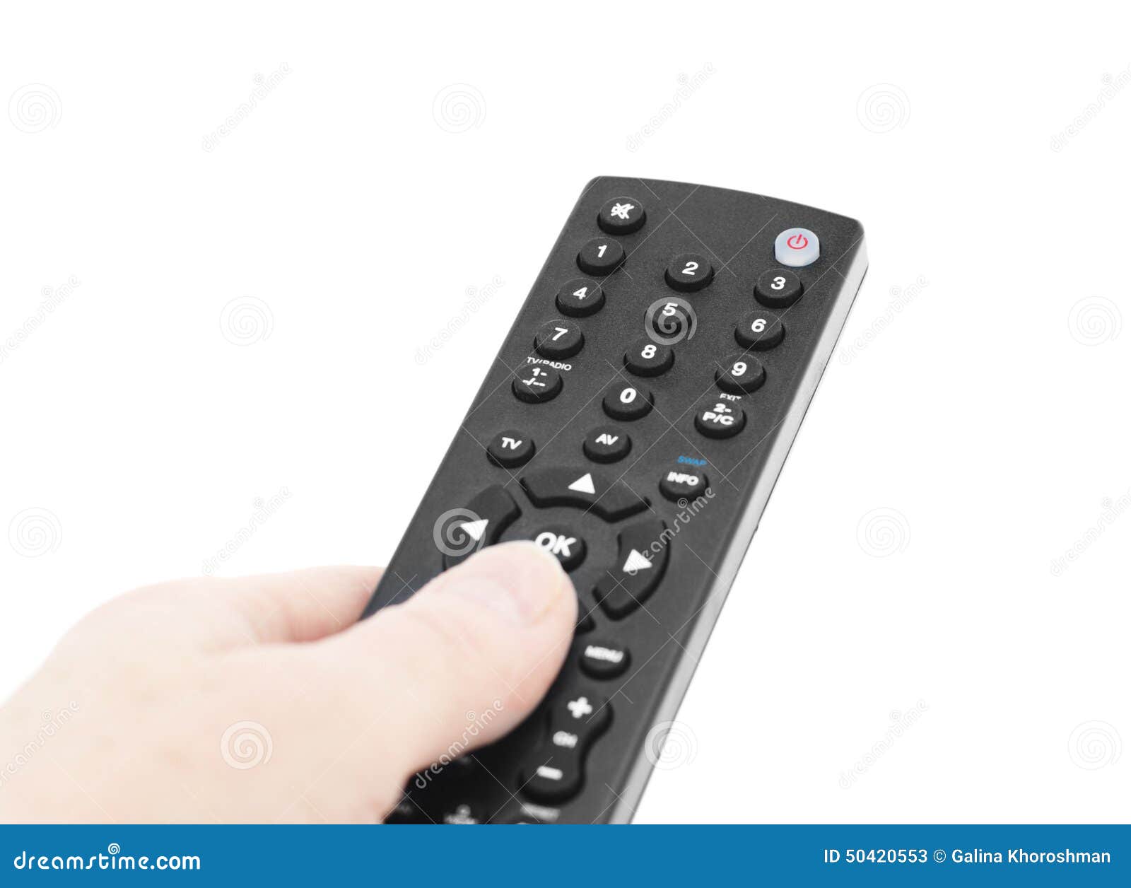 TV remote in hand stock image. Image of control, panel - 50420553