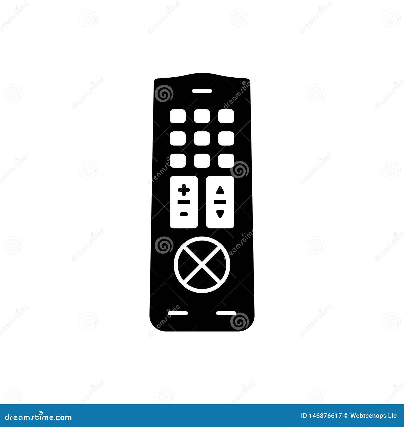 Black Solid Icon for Tv Remote, Control and Gadget Stock Vector ...