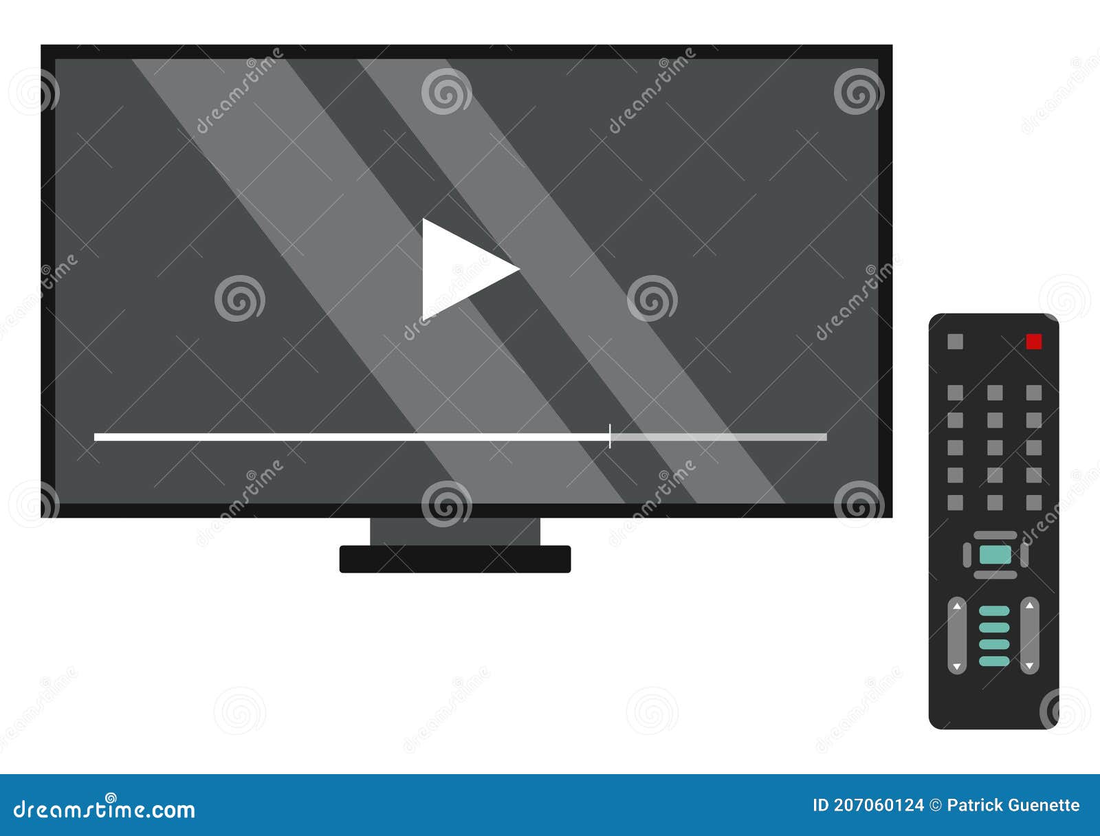 TV with Remote, Illustration, Vector Stock Vector - Illustration of ...