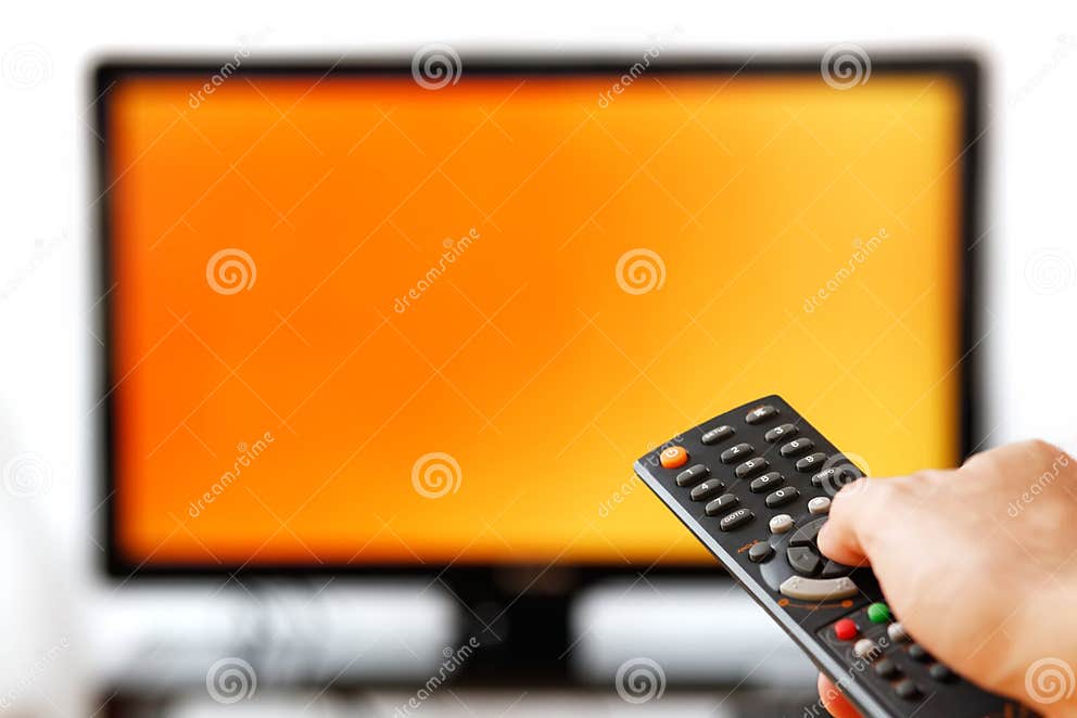 TV Remote Isolated on White. Stock Image - Image of blank, screen: 10881955