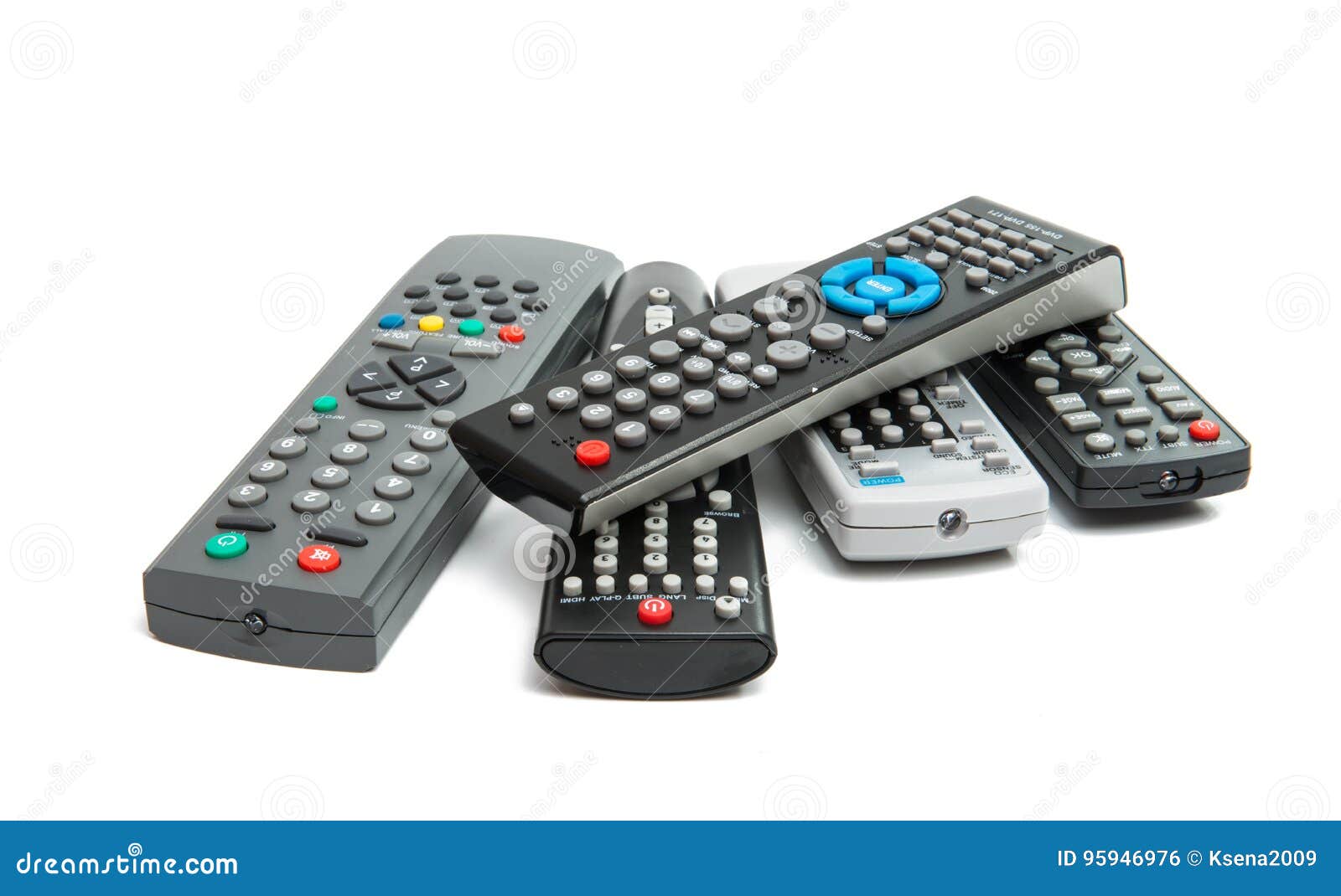 TV remote isolated stock photo. Image of background, home - 95946976