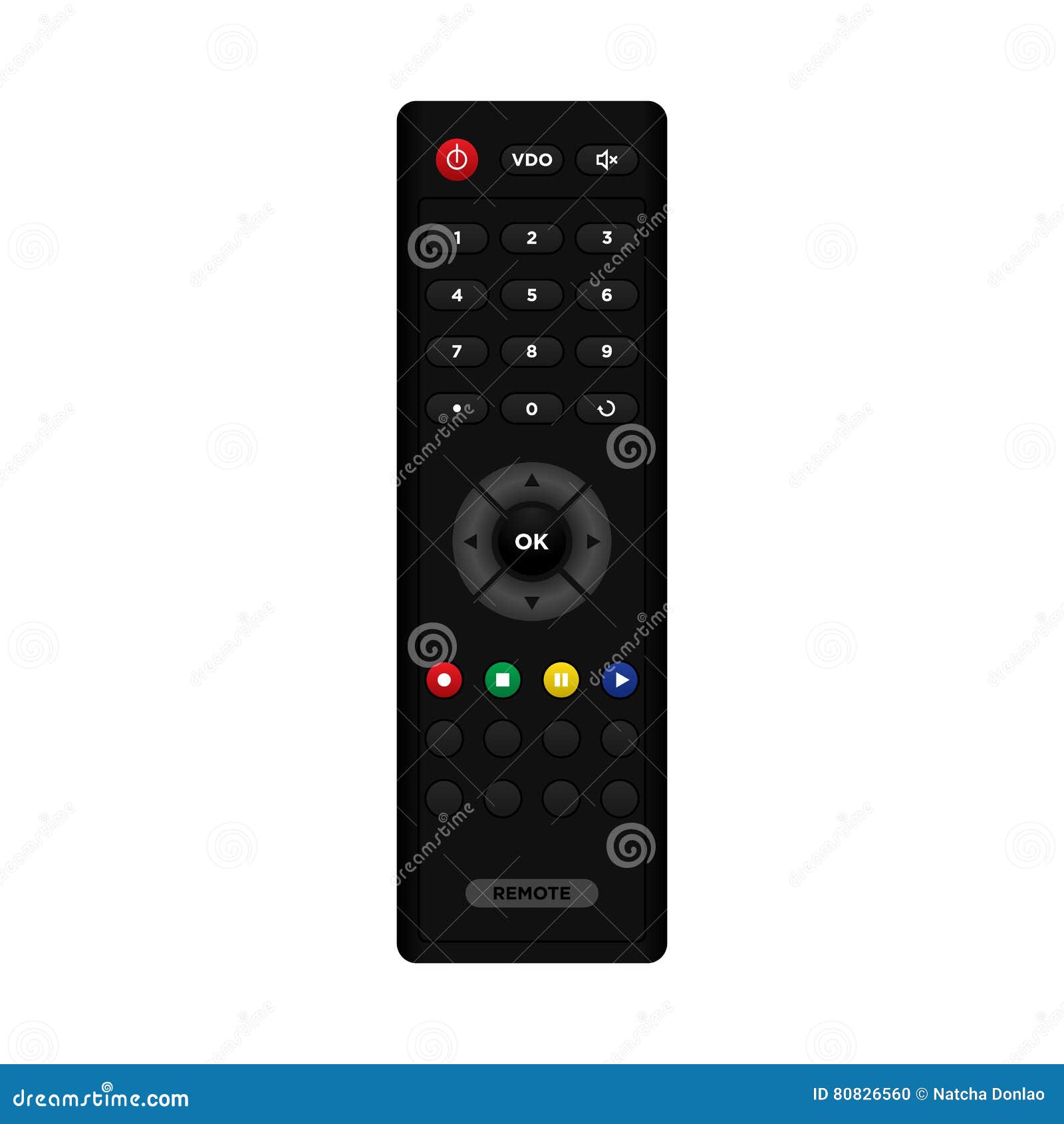 TV Remote Isolated on White Background Stock Illustration ...