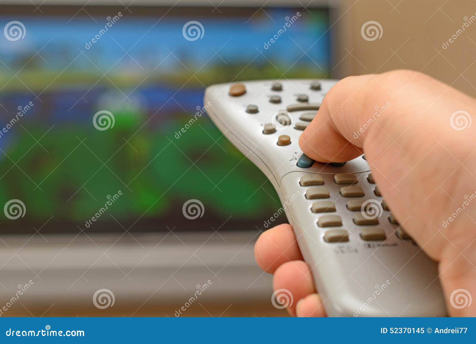 TV remote stock image. Image of horizontal, aiming, hand - 52370145