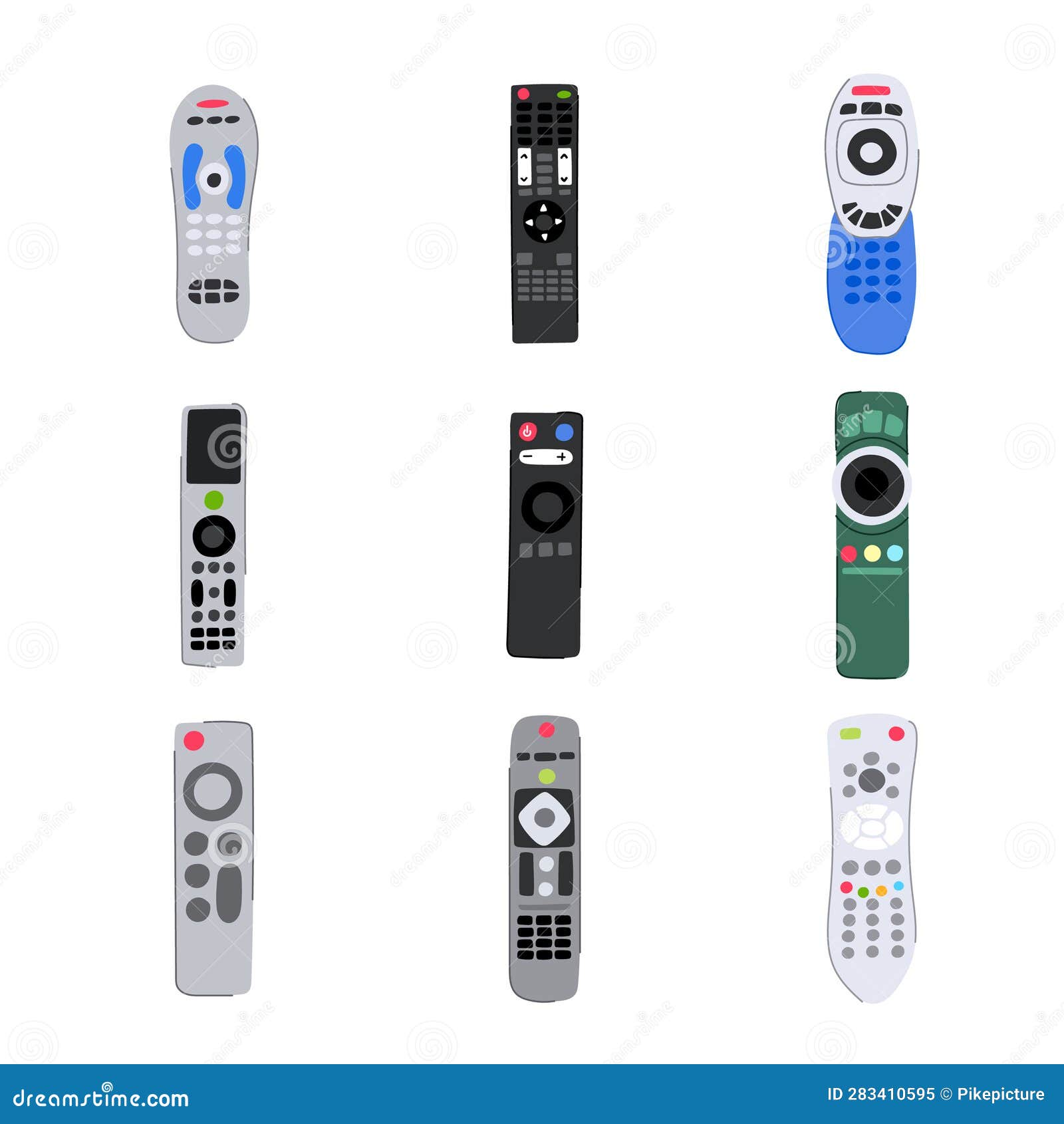 Tv Remote Set Cartoon Vector Illustration Stock Illustration ...