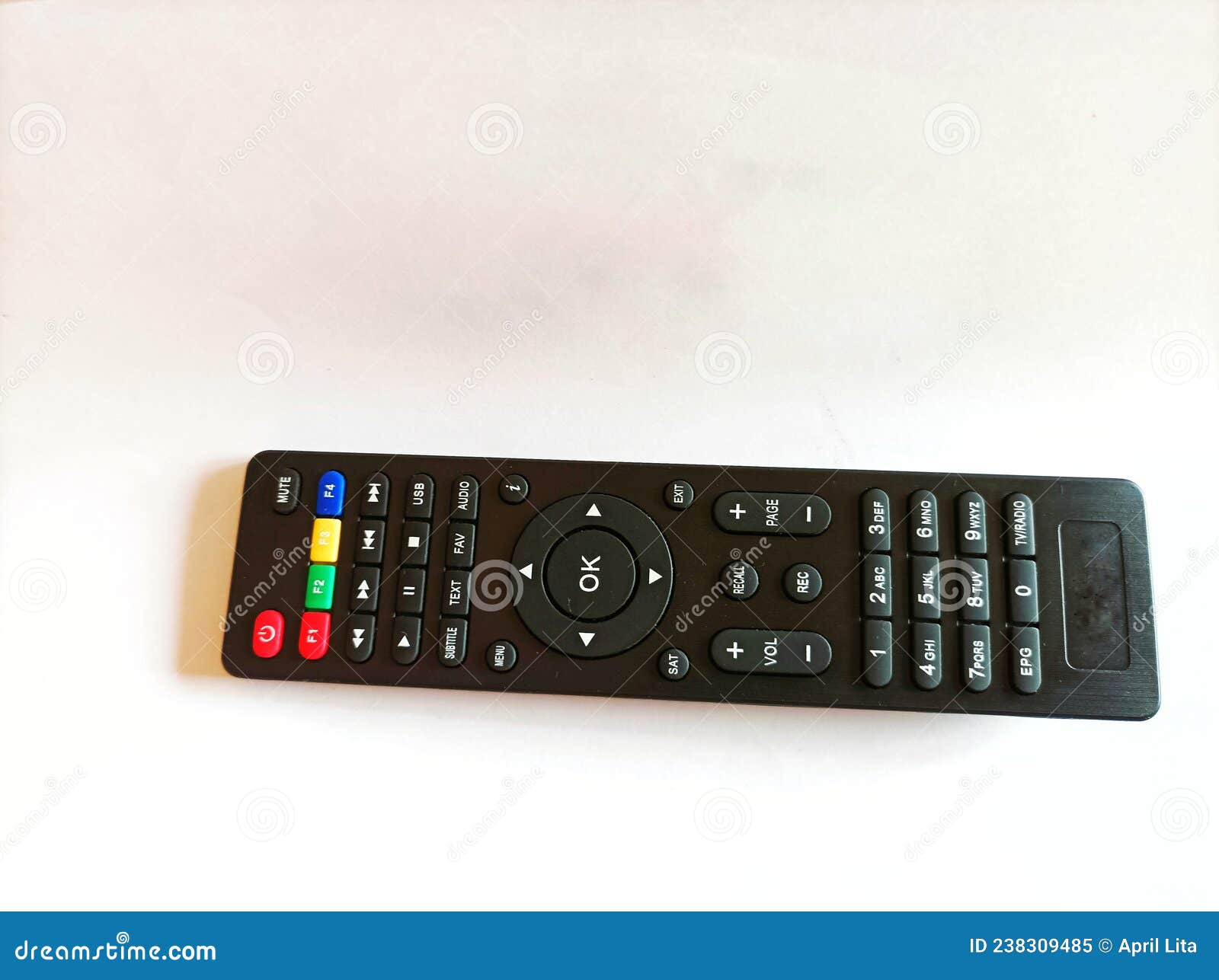 TV Remote with White Background Stock Image - Image of font ...