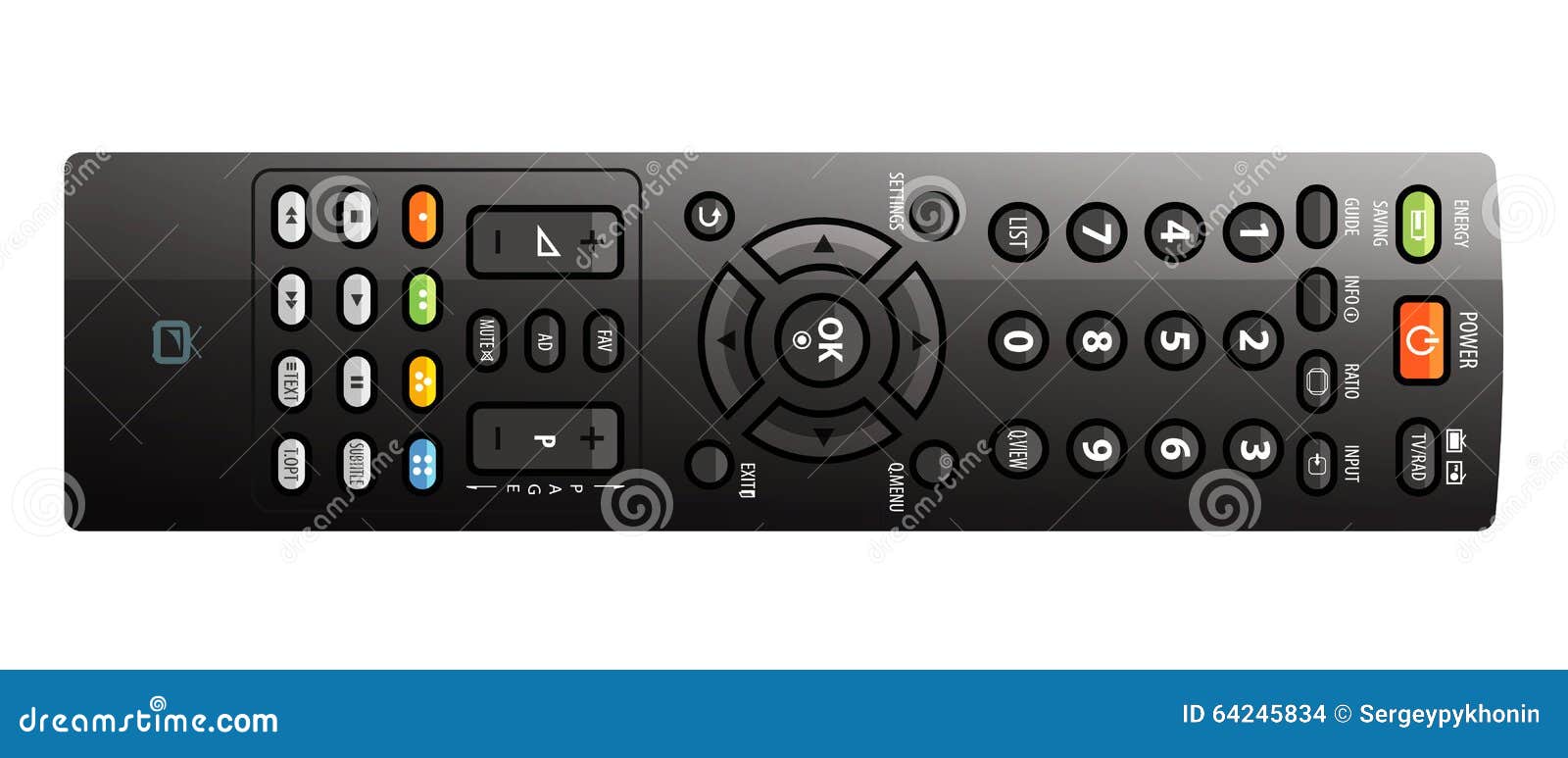 TV Remote on a White Background Stock Vector - Illustration of film ...