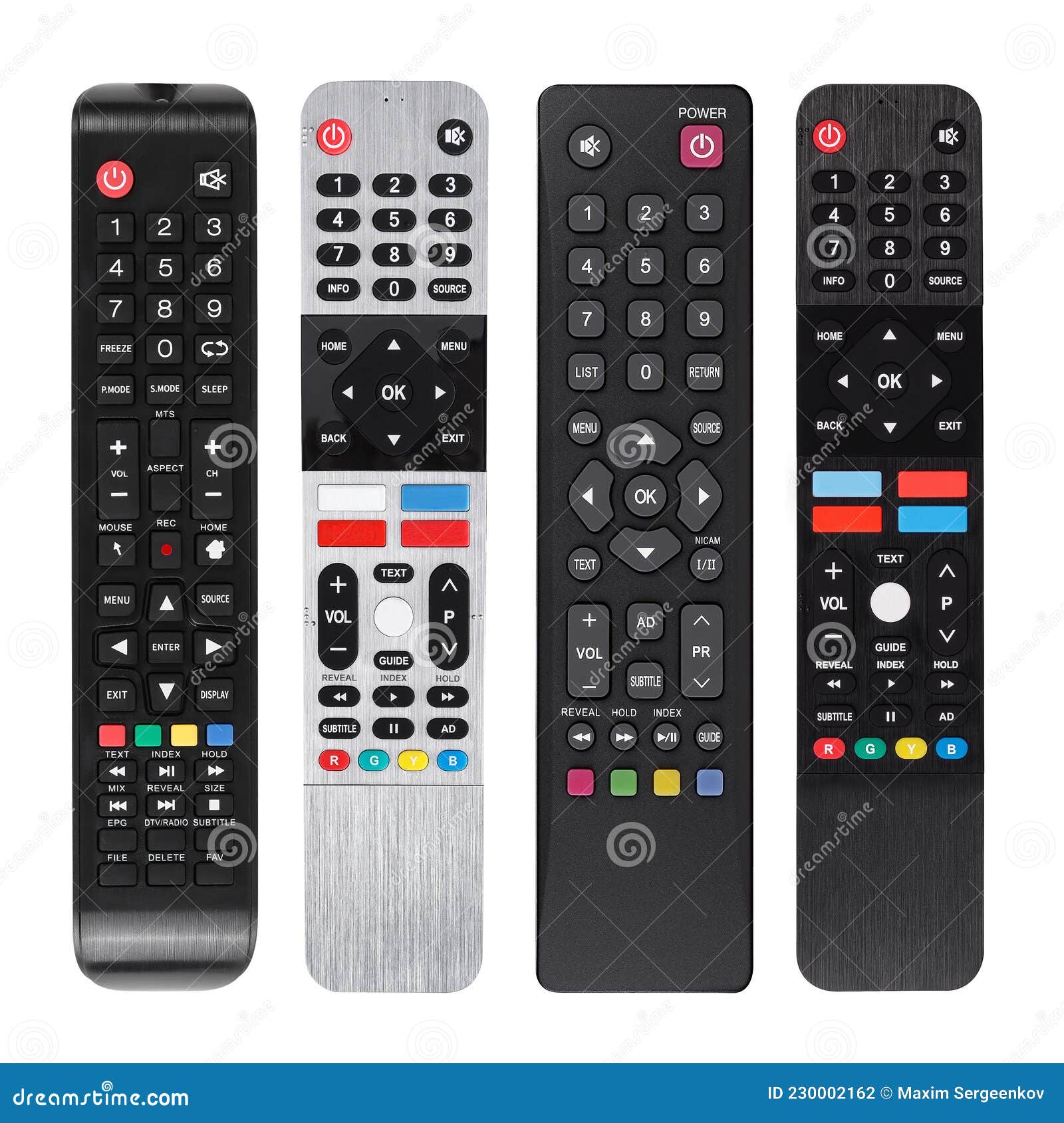 TV Remotes on White Background Stock Photo - Image of digital ...