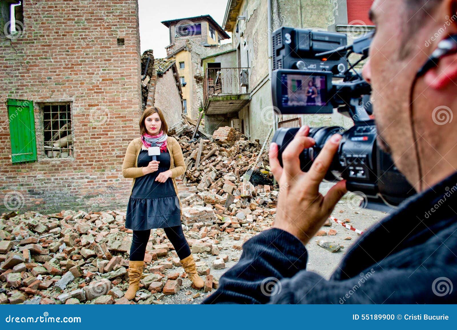 TV reporter stock photo. Image of television, live, journalist - 55189900