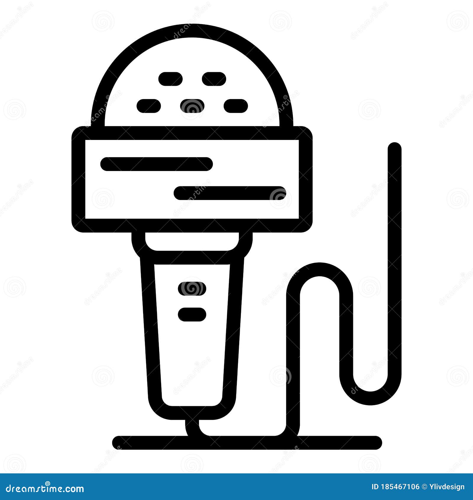 Tv Reporter Microphone Icon, Outline Style Stock Vector - Illustration ...
