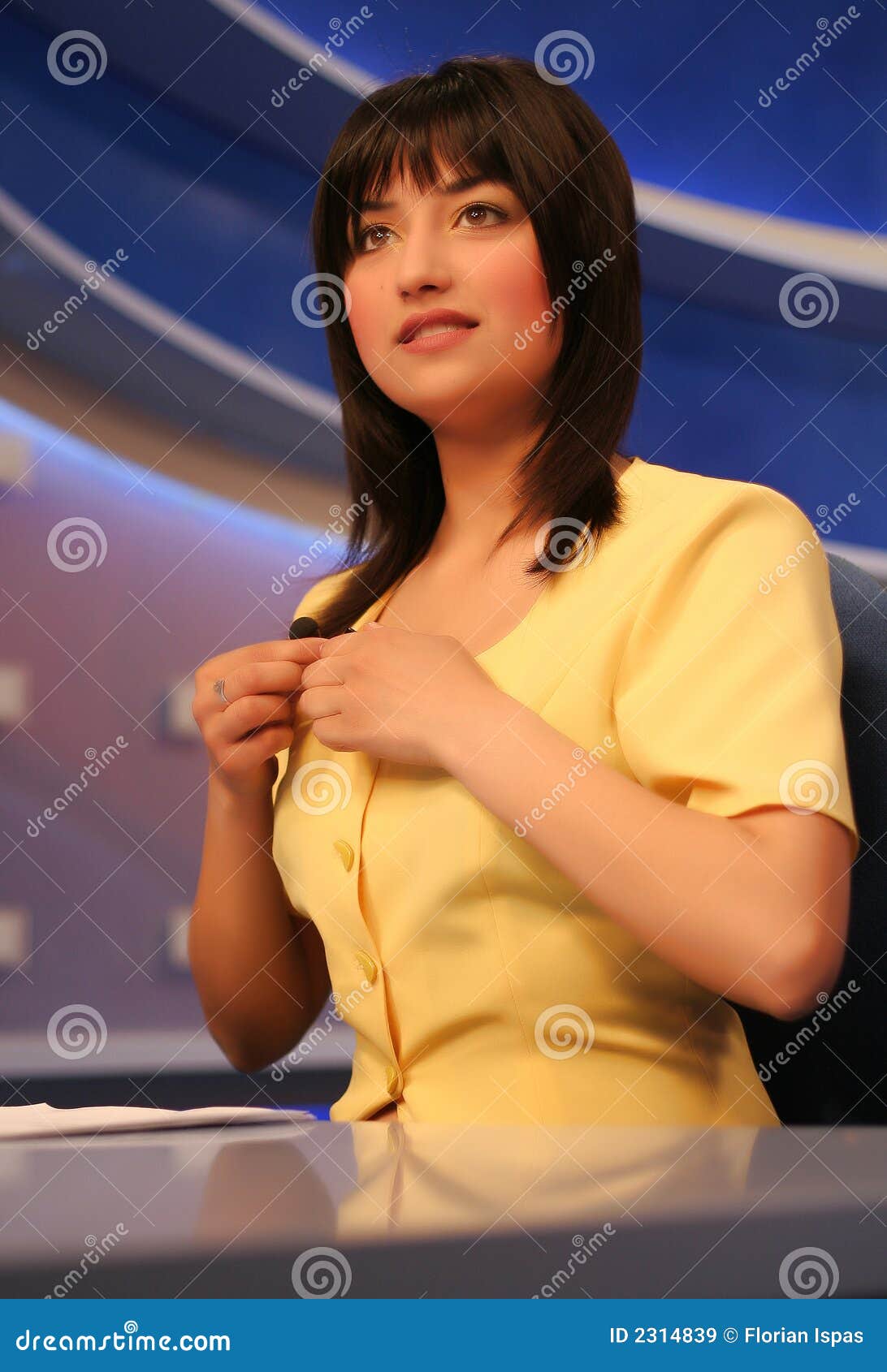 TV reporter in studio stock image. Image of correspondent - 2314839