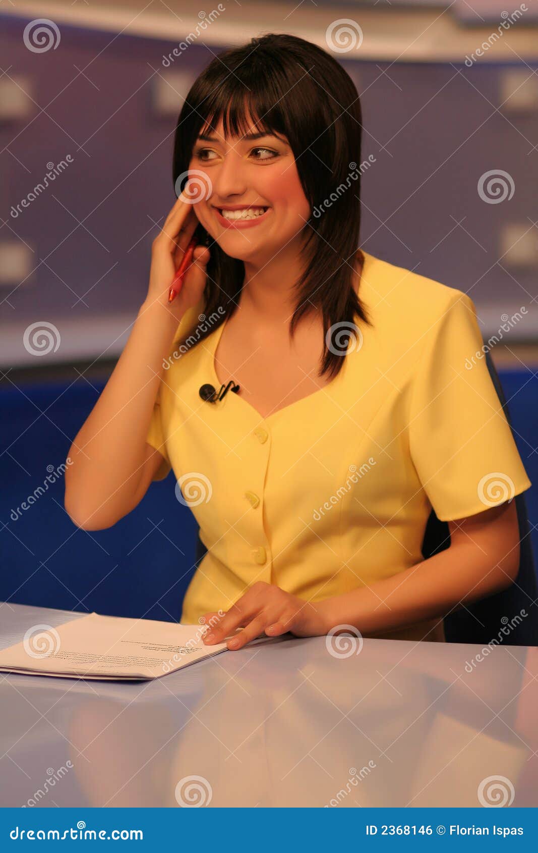 TV reporter in studio stock photo. Image of camera, expressive - 2368146
