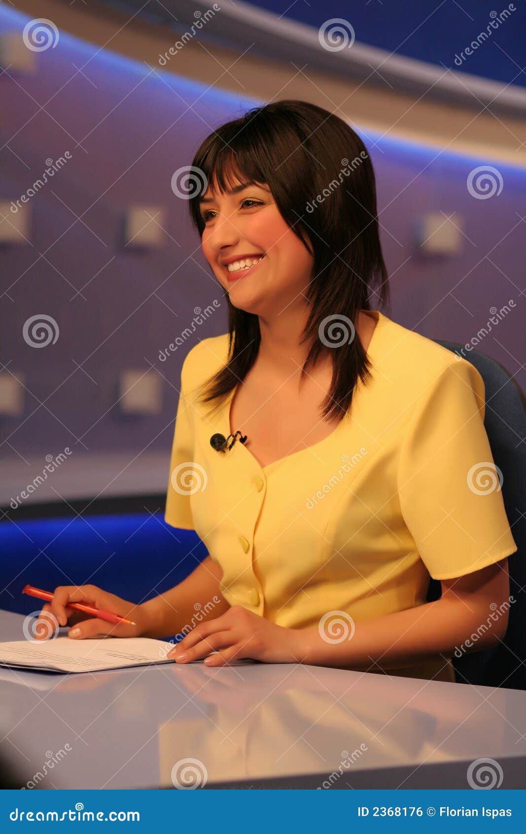TV reporter in studio stock photo. Image of live, screen - 2368176