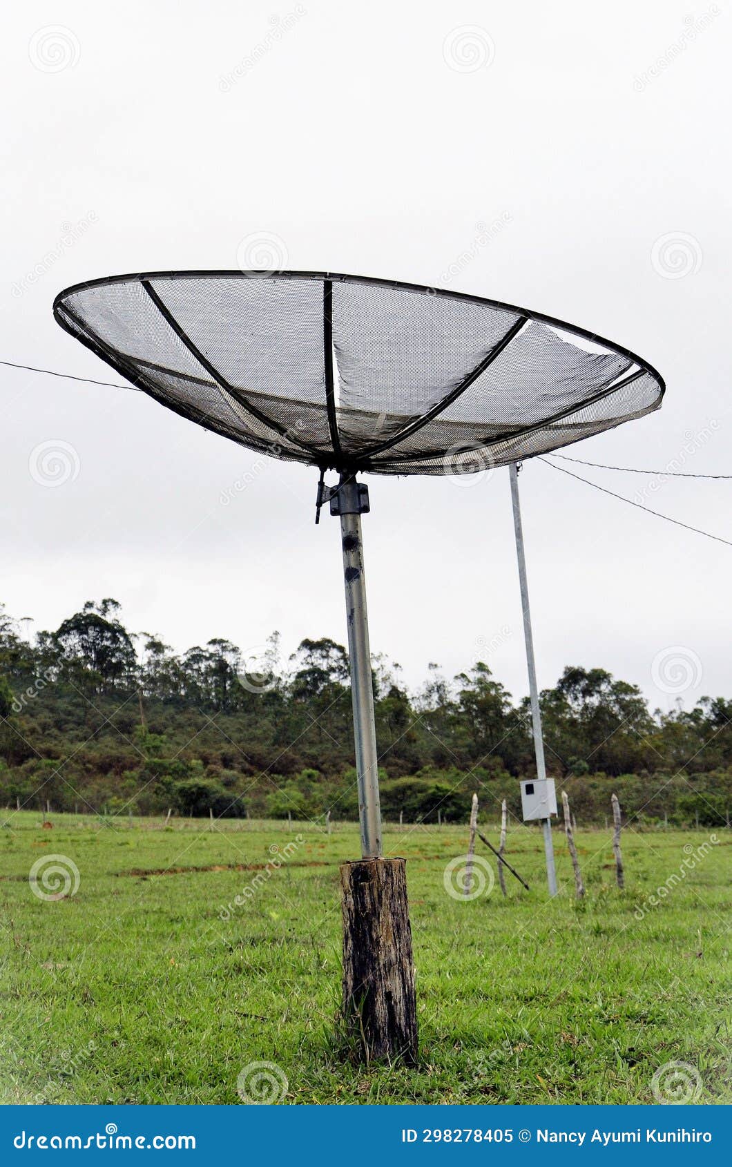 TV Satellite Dish Installed on Grass Stock Image - Image of ...