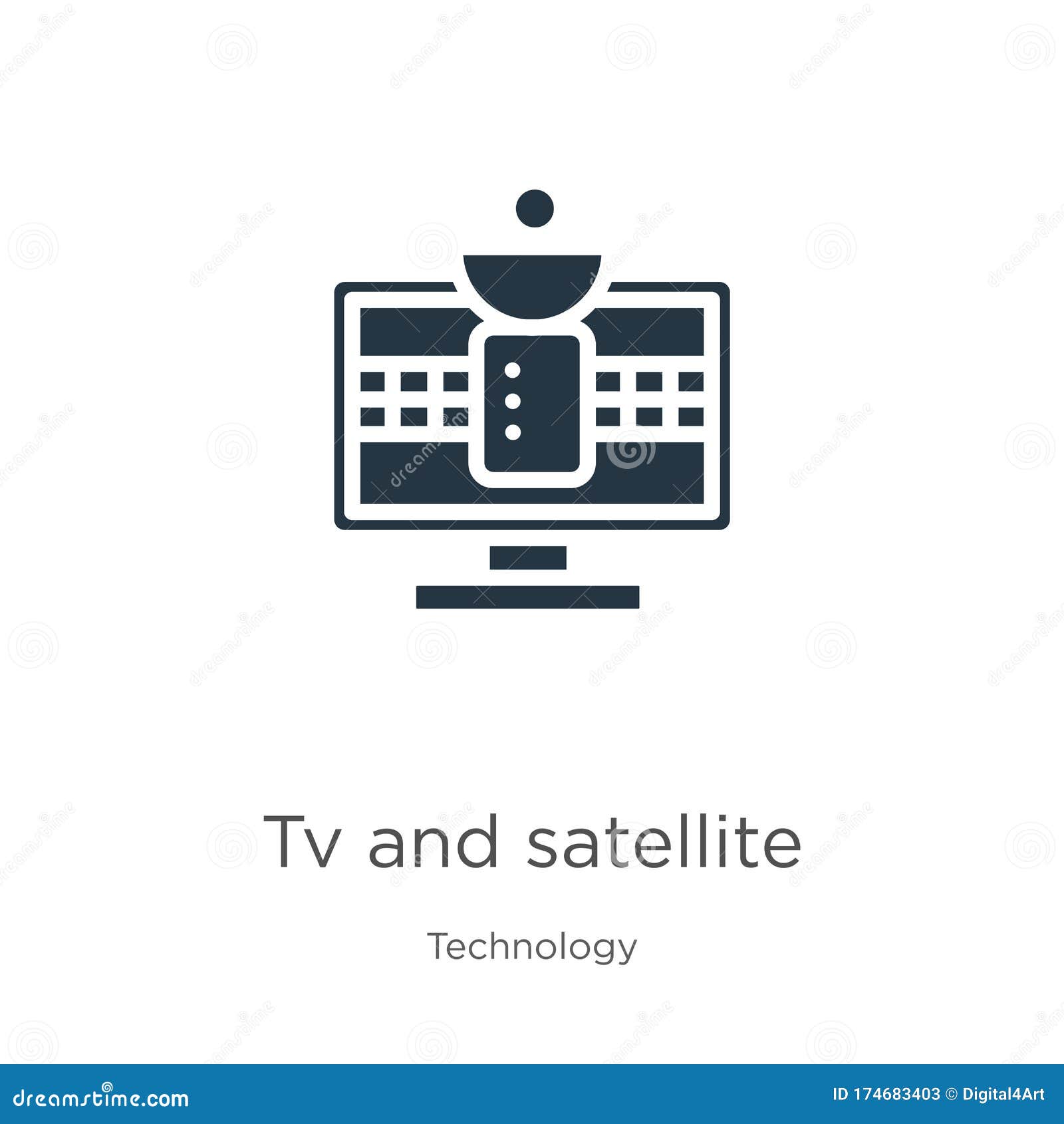 Tv and Satellite Icon Vector. Trendy Flat Tv and Satellite Icon from ...