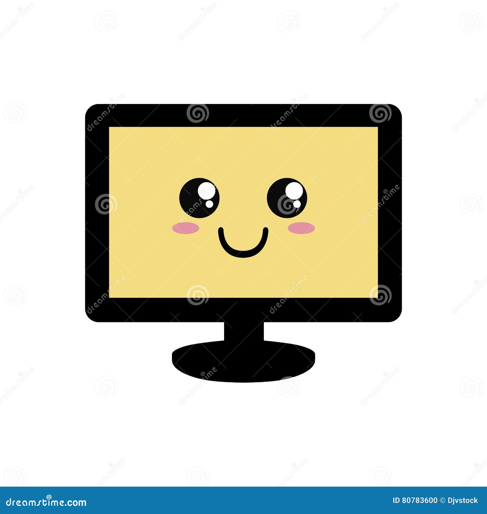 Tv screen cartoon stock vector. Illustration of internet - 80783600
