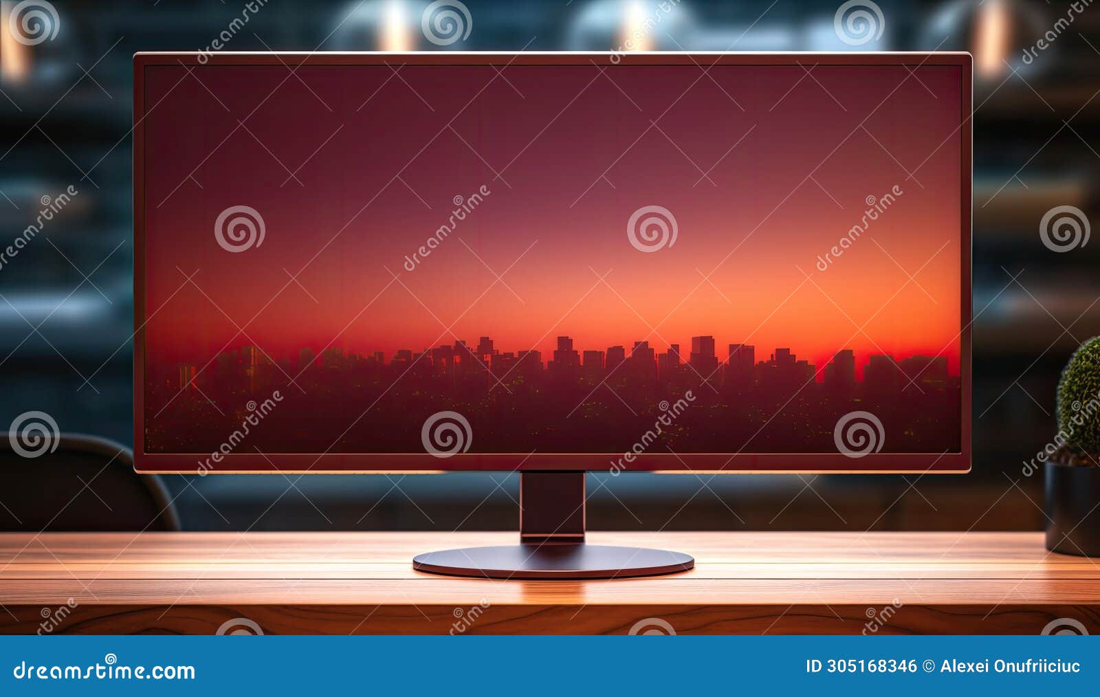 Tv Screen on Desk with White Screen Stock Illustration - Illustration ...