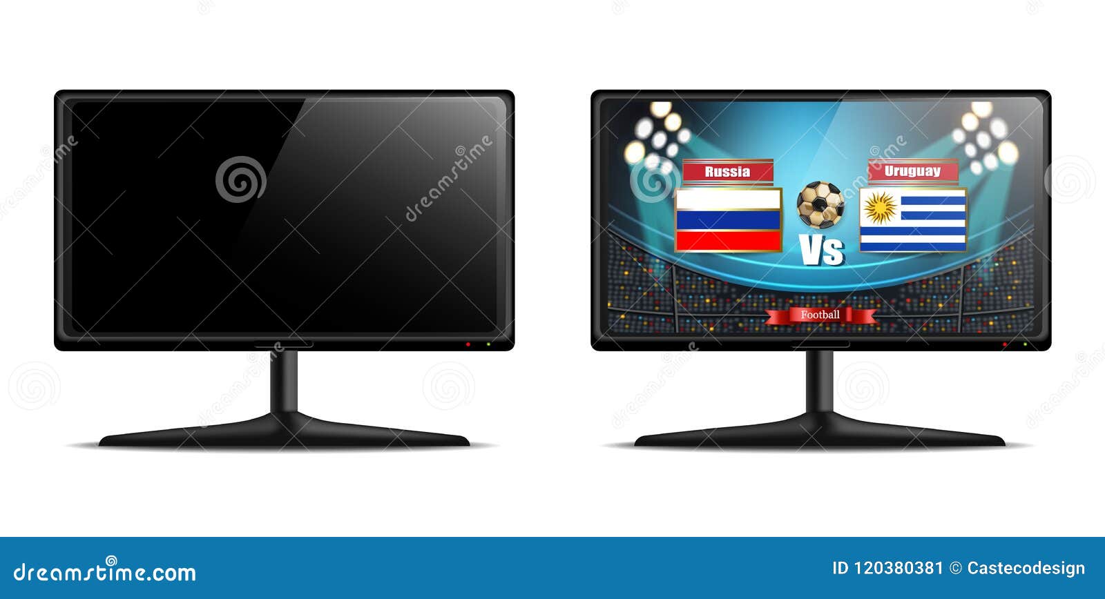 Tv Screen with Football Match Vector Realistic Stock Vector ...
