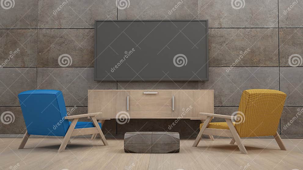 TV screen 3d rendering stock illustration. Illustration of computer ...