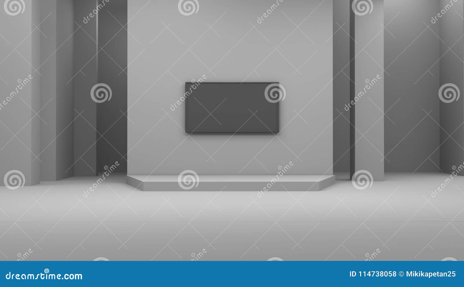 TV screen 3d rendering stock illustration. Illustration of metal ...