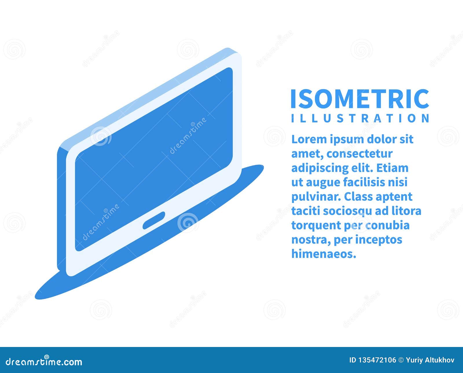 TV Screen Icon. Isometric Template for Web Design in Flat 3D Style ...