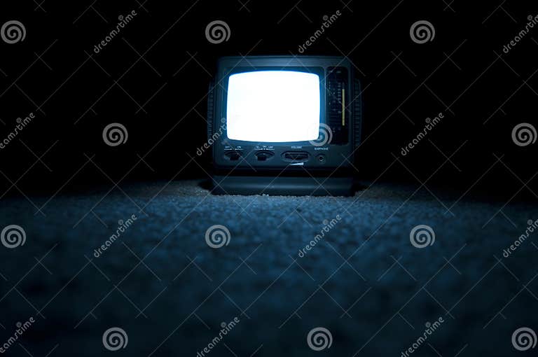 TV Screen on at night stock photo. Image of large, object - 14875020