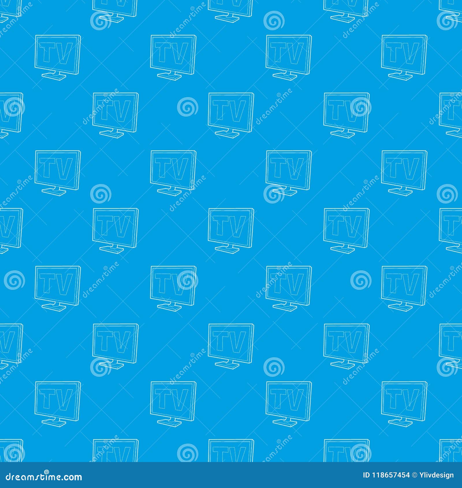 TV Screen Pattern Vector Seamless Blue Stock Vector - Illustration of ...
