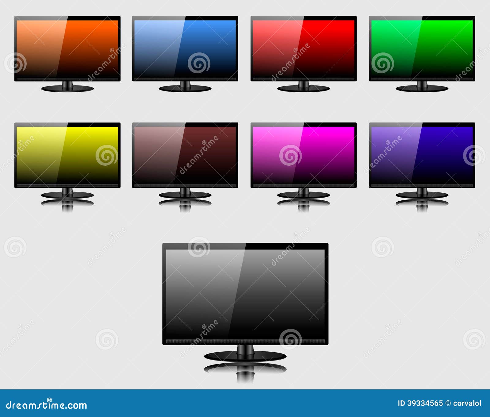 TV screen stock vector. Illustration of shape, flat, blue - 39334565