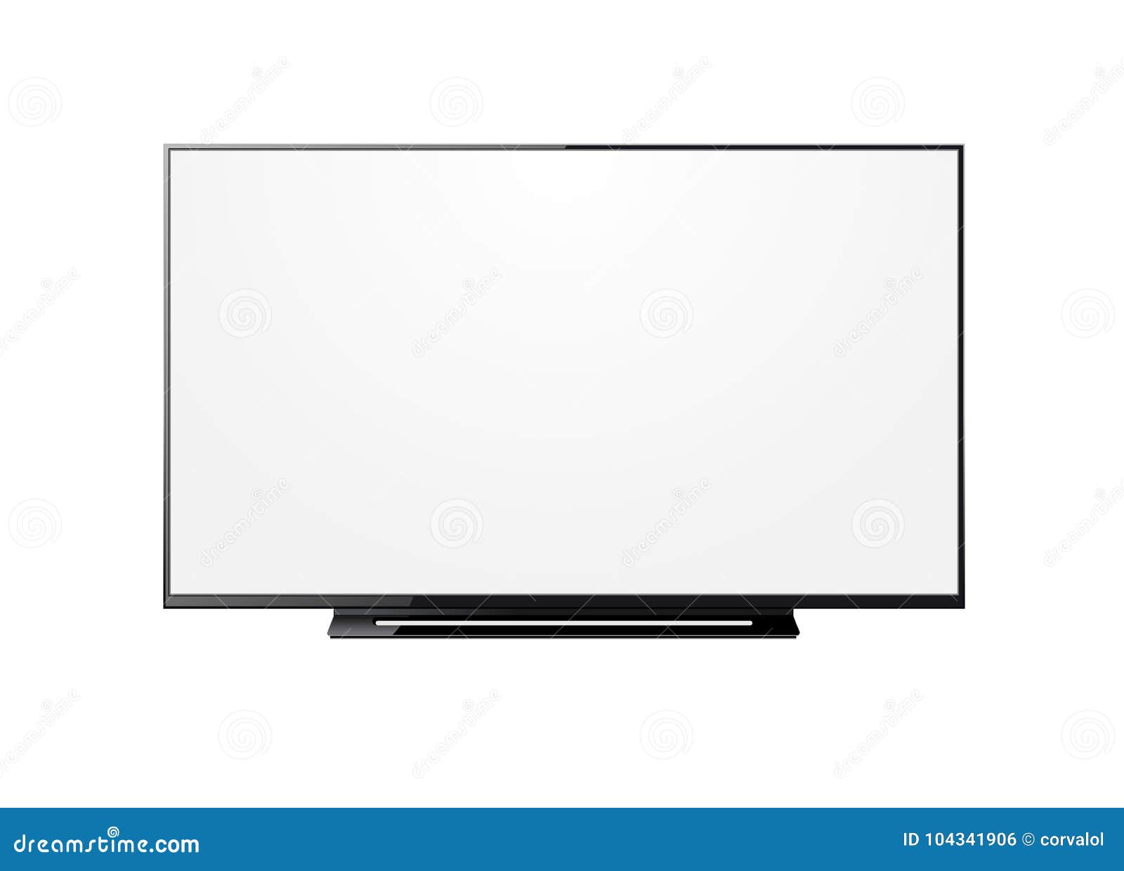 Tv screen on white stock vector. Illustration of electronic - 104341906