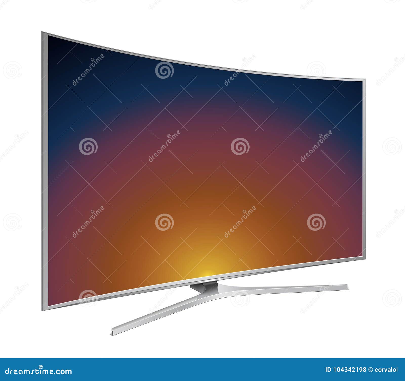 Tv screen on white stock vector. Illustration of isolated - 104342198