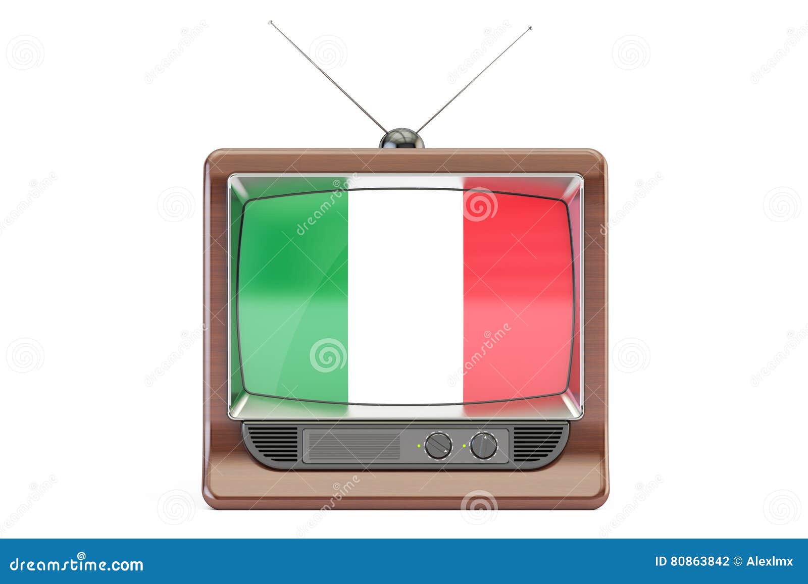 TV Set with Flag of Italy. Television Concept, 3D Rendering Stock ...