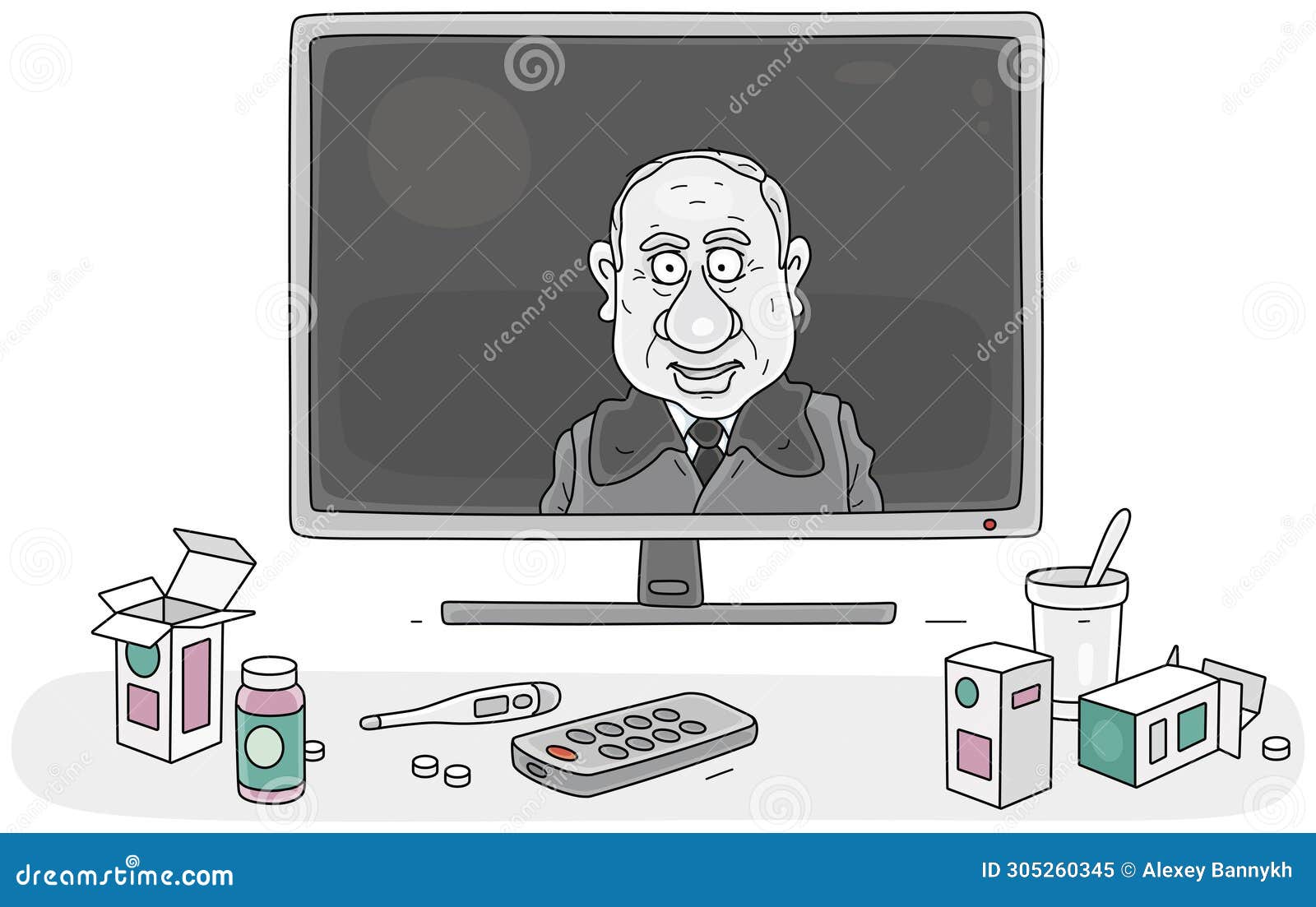TV Presenter On A TV Talk Show Vector Illustration | CartoonDealer.com ...