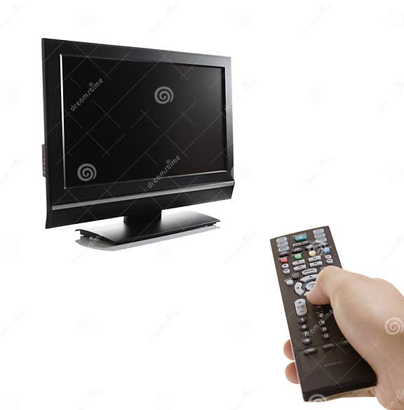 TV Set and a Remote Control Stock Image - Image of electronic, concept ...
