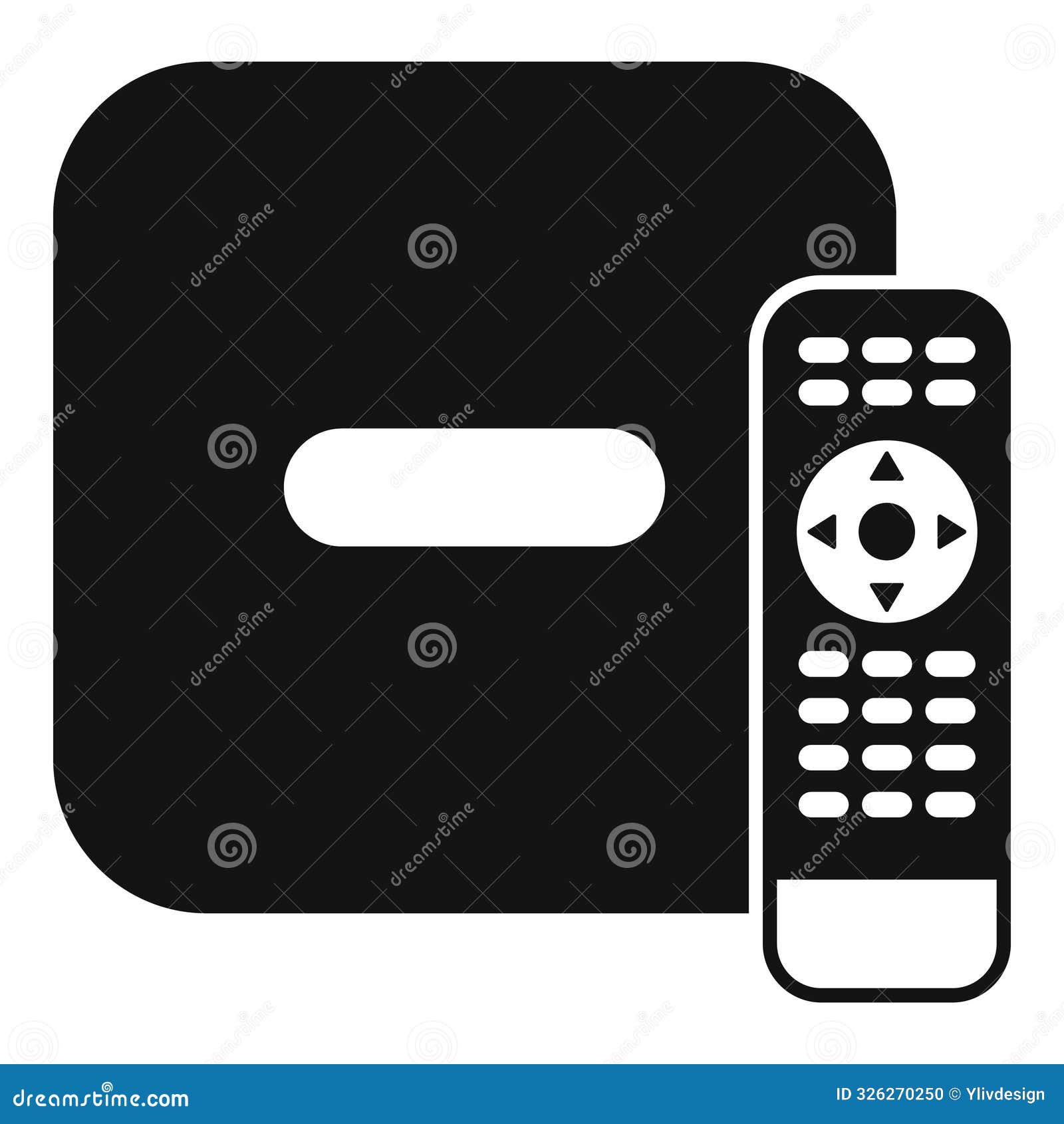 Tv Set Top Box Receiver with Remote Control Icon Stock Illustration ...