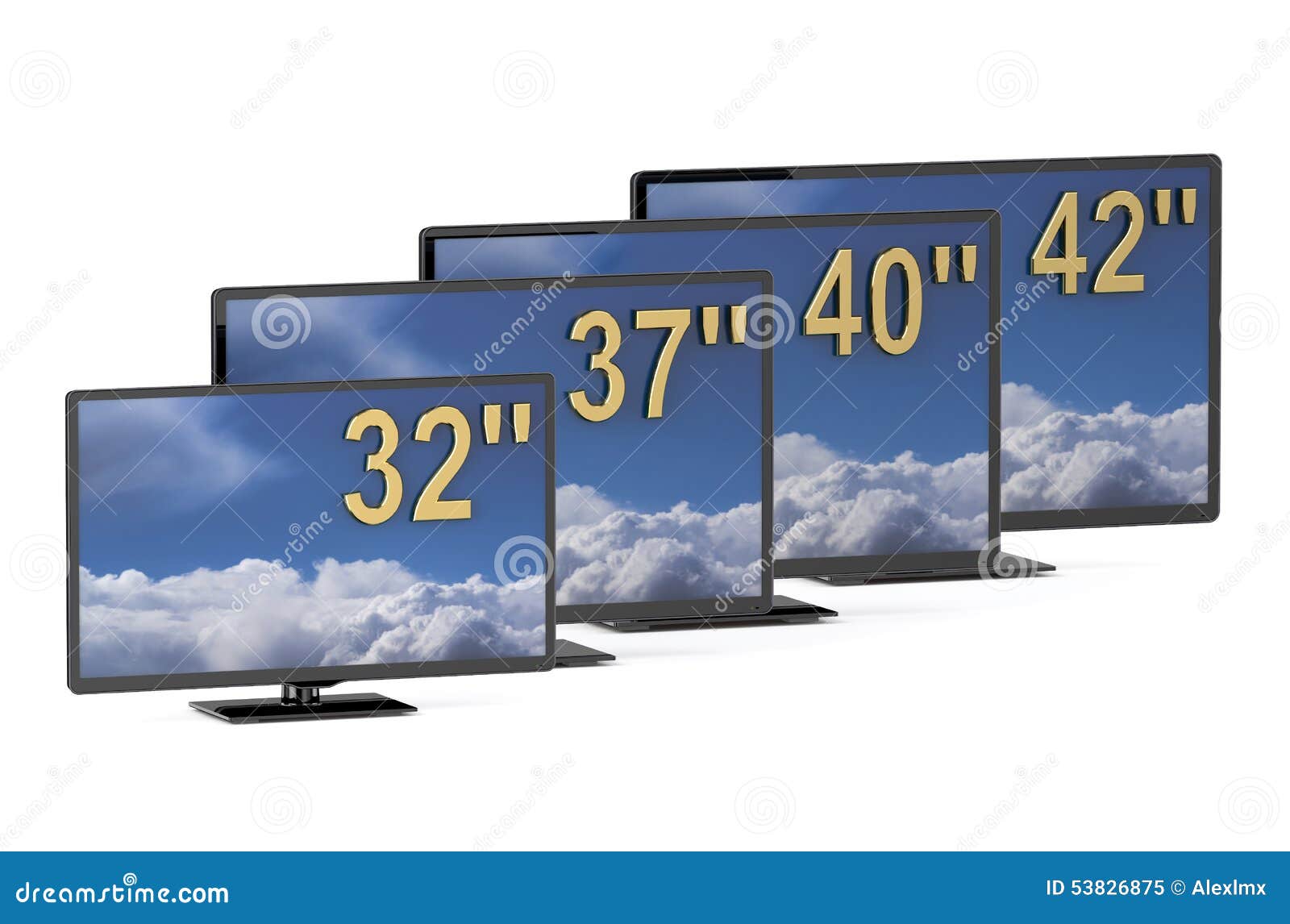 TV Sets with Different Diagonal Stock Illustration - Illustration of ...