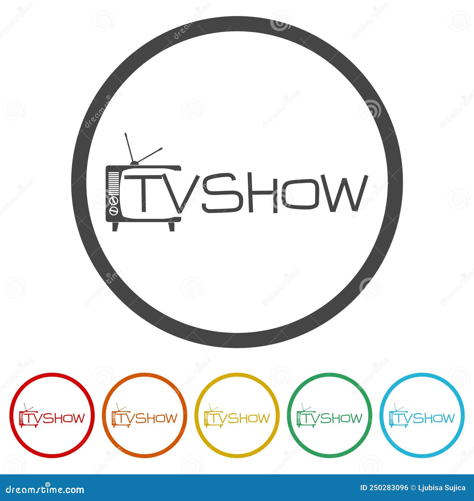 Tv Show Icons in Color Circle Buttons Stock Vector - Illustration of ...
