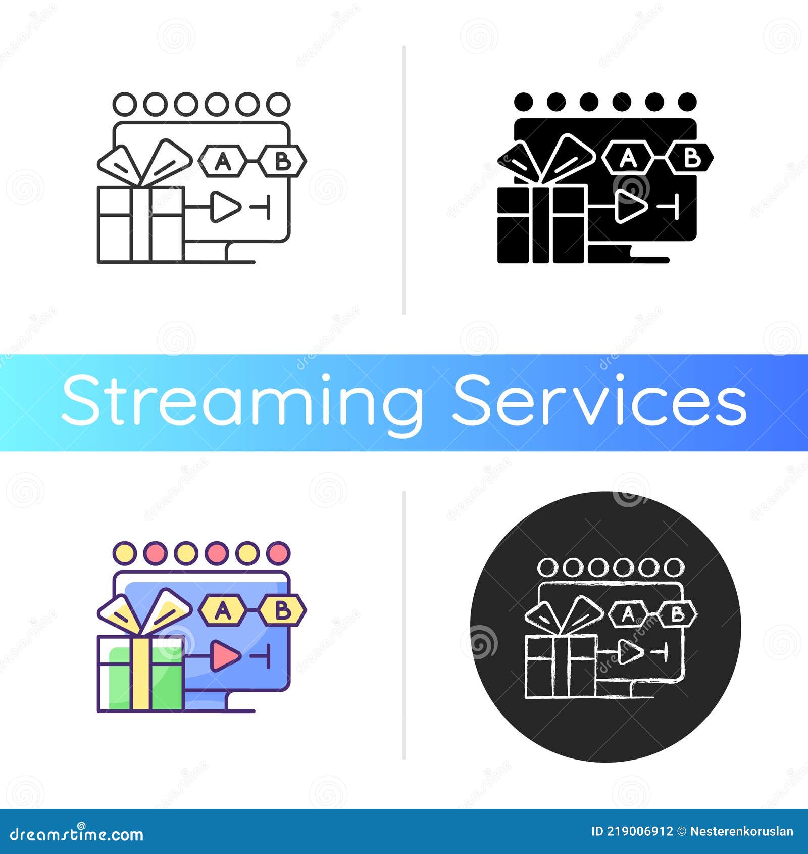 TV shows streaming icon stock vector. Illustration of thin - 219006912