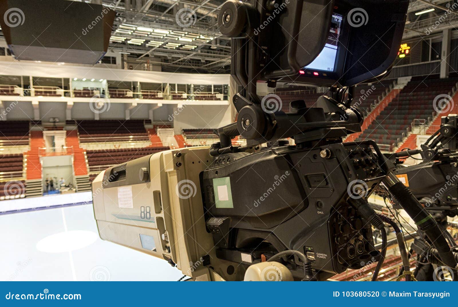 TV Camera for Broadcast Handball Stock Photo - Image of lens, helmet ...