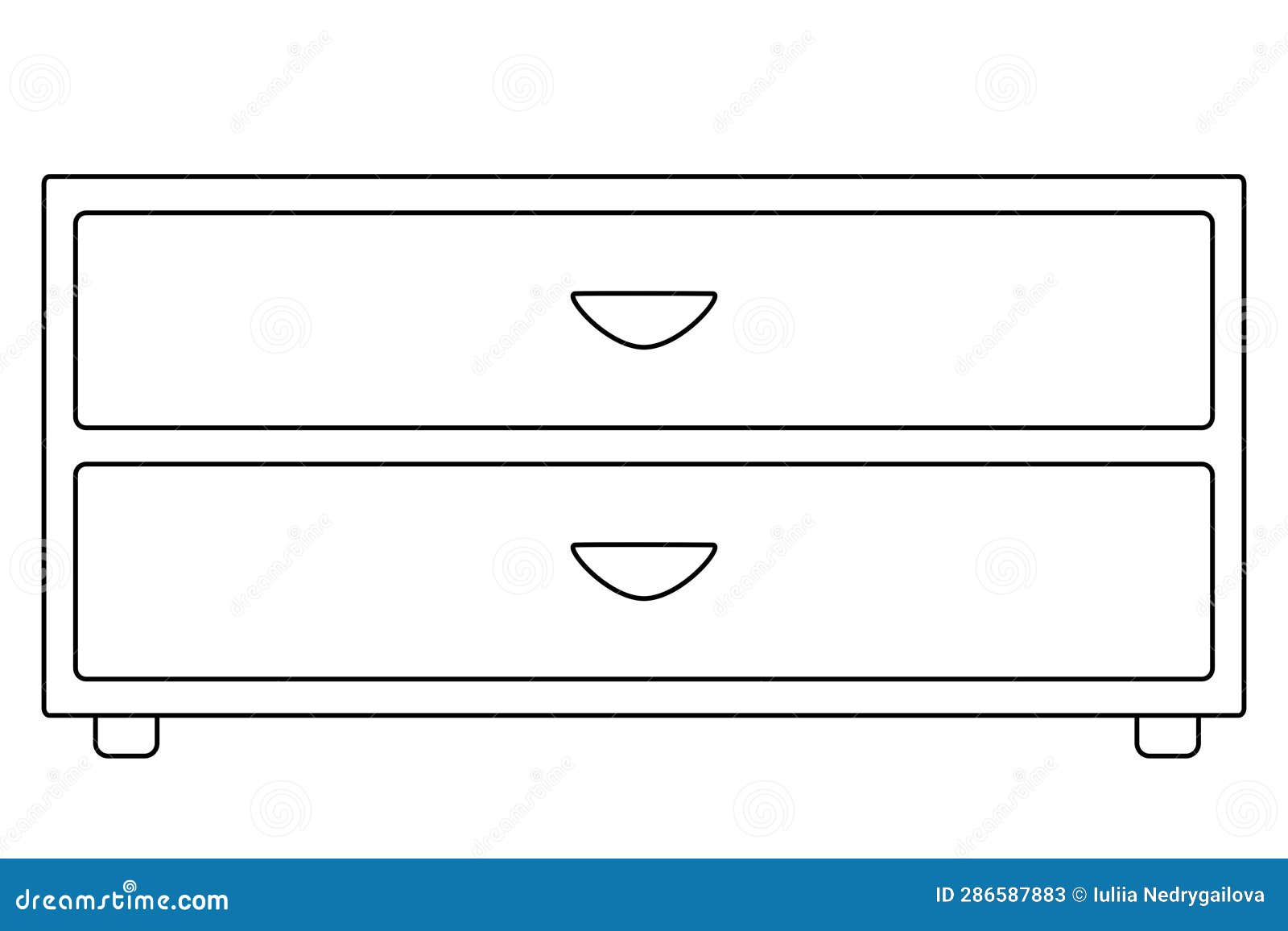 Tv Stand, Commode or Bedside Table, Doodle Style Flat Vector Outline ...