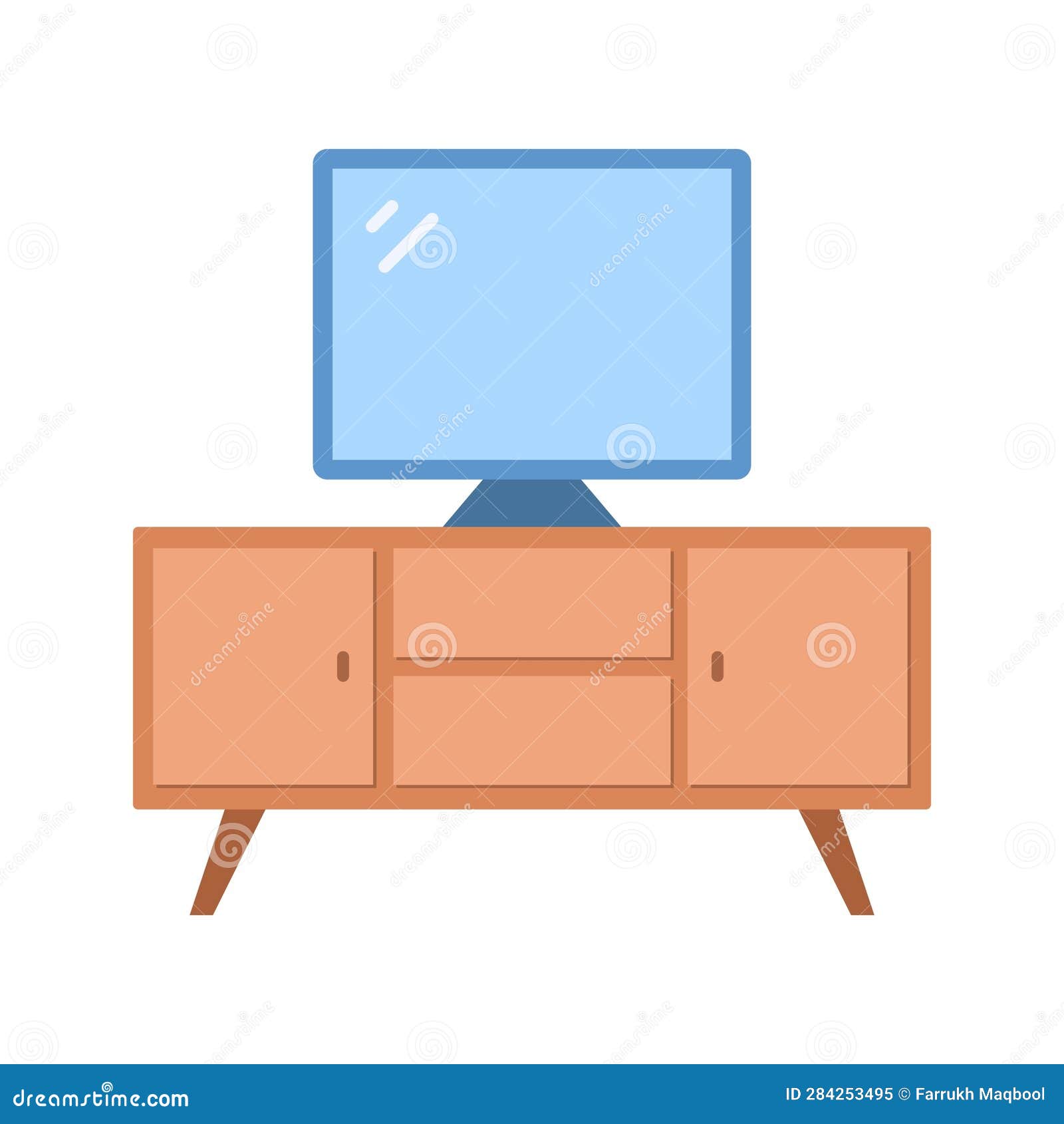 TV Stand Icon Image. stock vector. Illustration of outline - 284253495