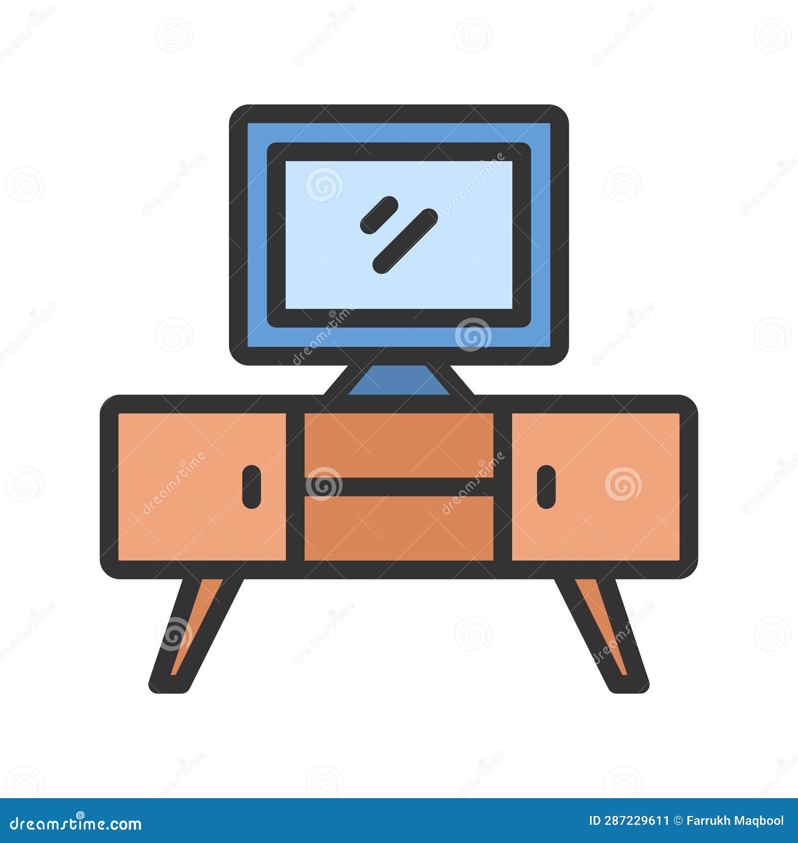 TV Stand Icon Image. stock illustration. Illustration of furniture ...