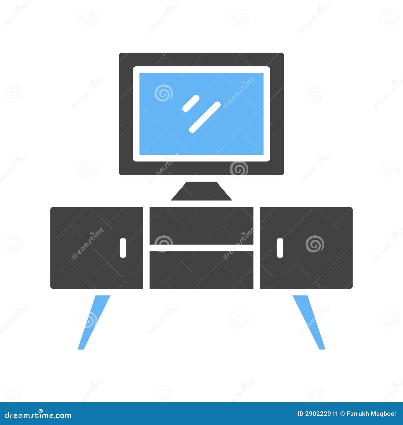 TV Stand Icon Image. stock illustration. Illustration of desk - 290222911