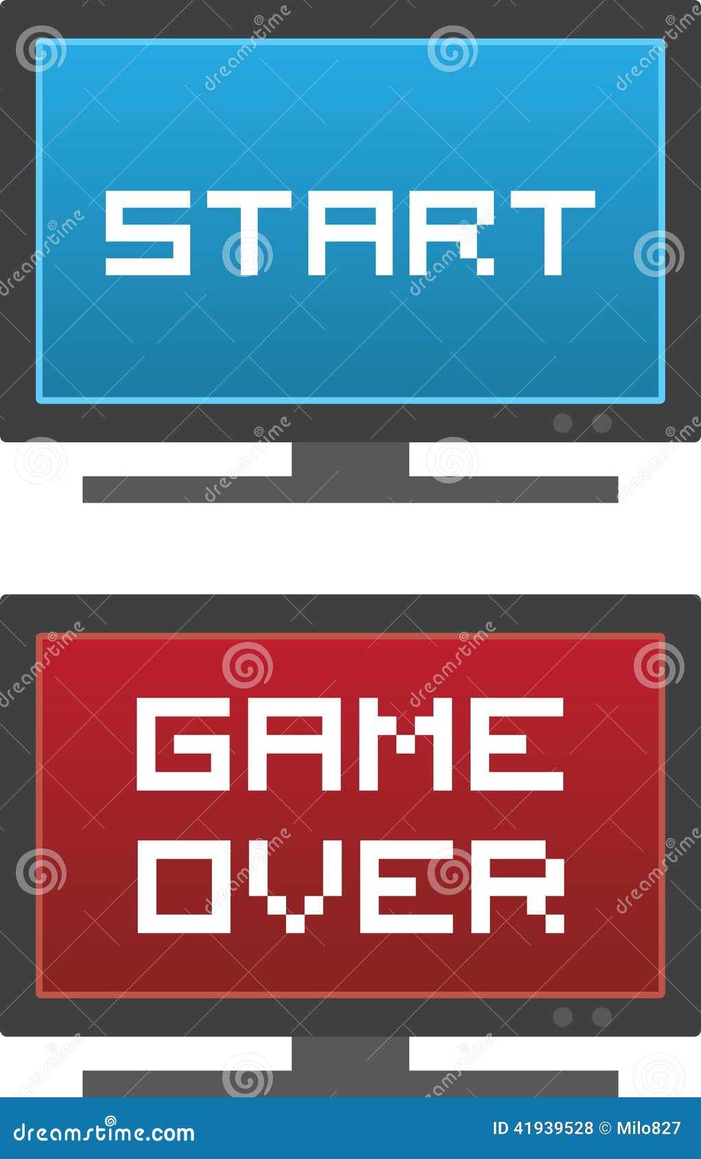 TV Start Game Over stock vector. Illustration of vector - 41939528