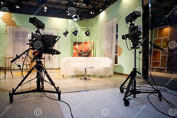 Tv studio stock photo. Image of television, blinds, equipment - 10046664