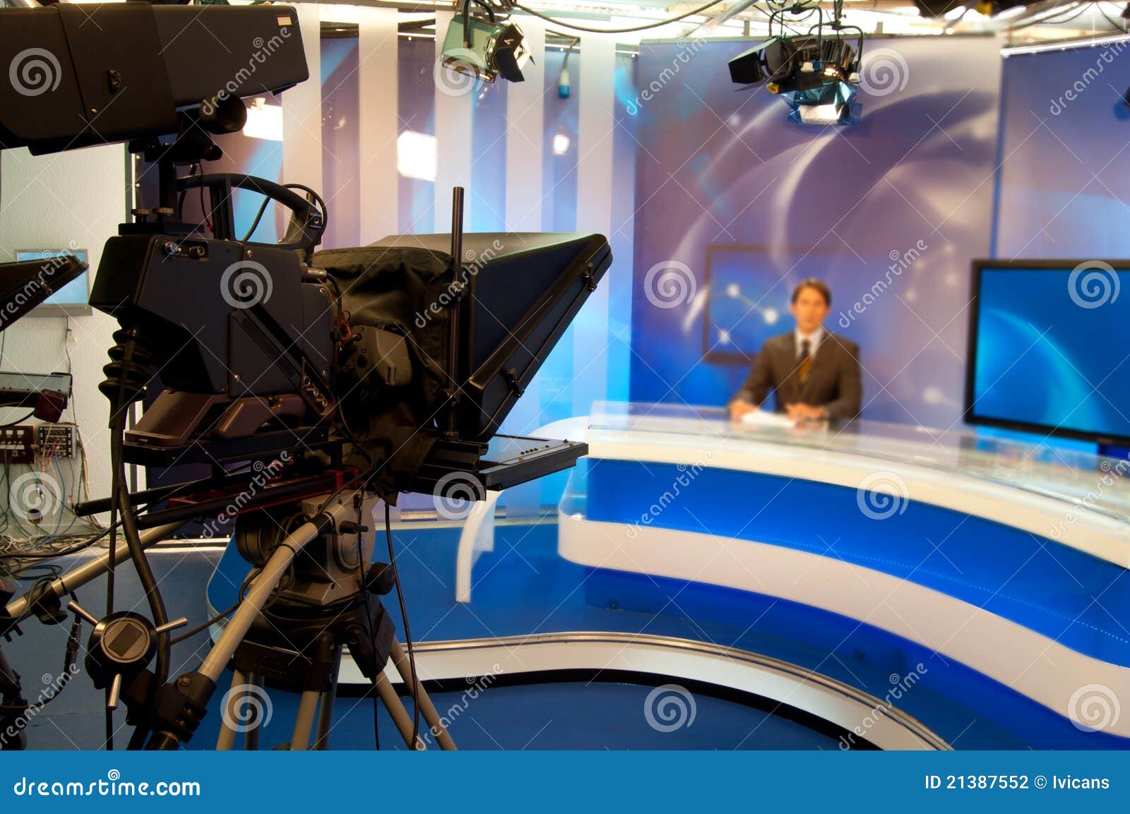 TV Studio stock photo. Image of broadcasting, female - 21387552