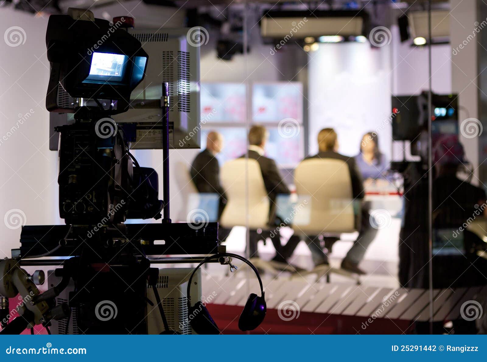 TV studio stock photo. Image of camera, light, interview - 25291442