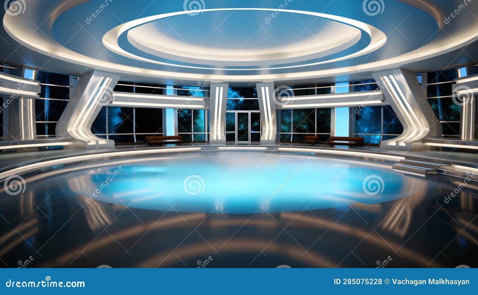 Tv Studio. Backdrop for TV Shows .TV on Wall. News Studio Stock ...