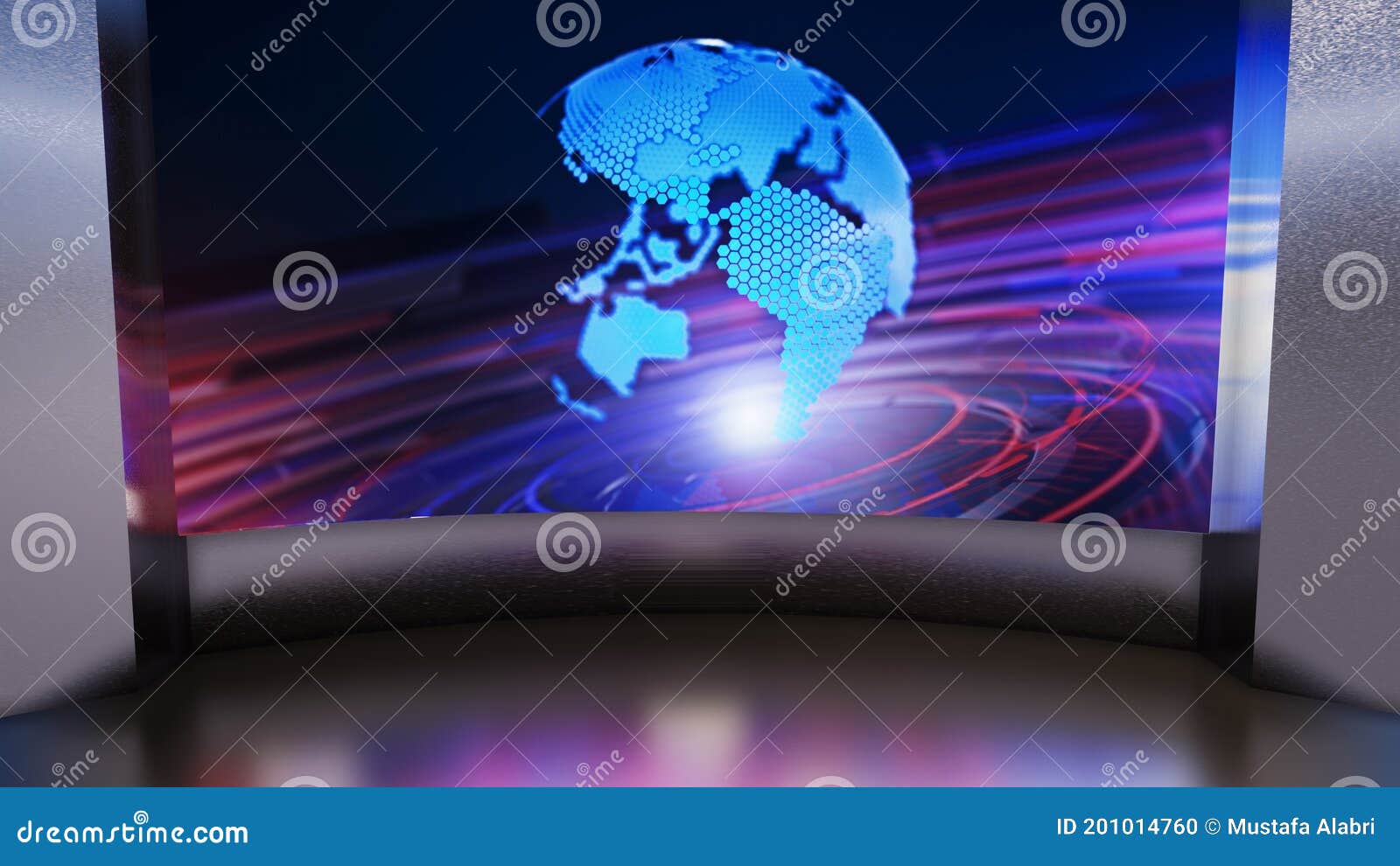 TV studio 3d rendering stock illustration. Illustration of realtime ...
