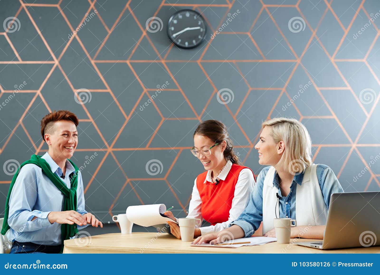 Interview in tv-studio stock photo. Image of brainstorm - 103580126