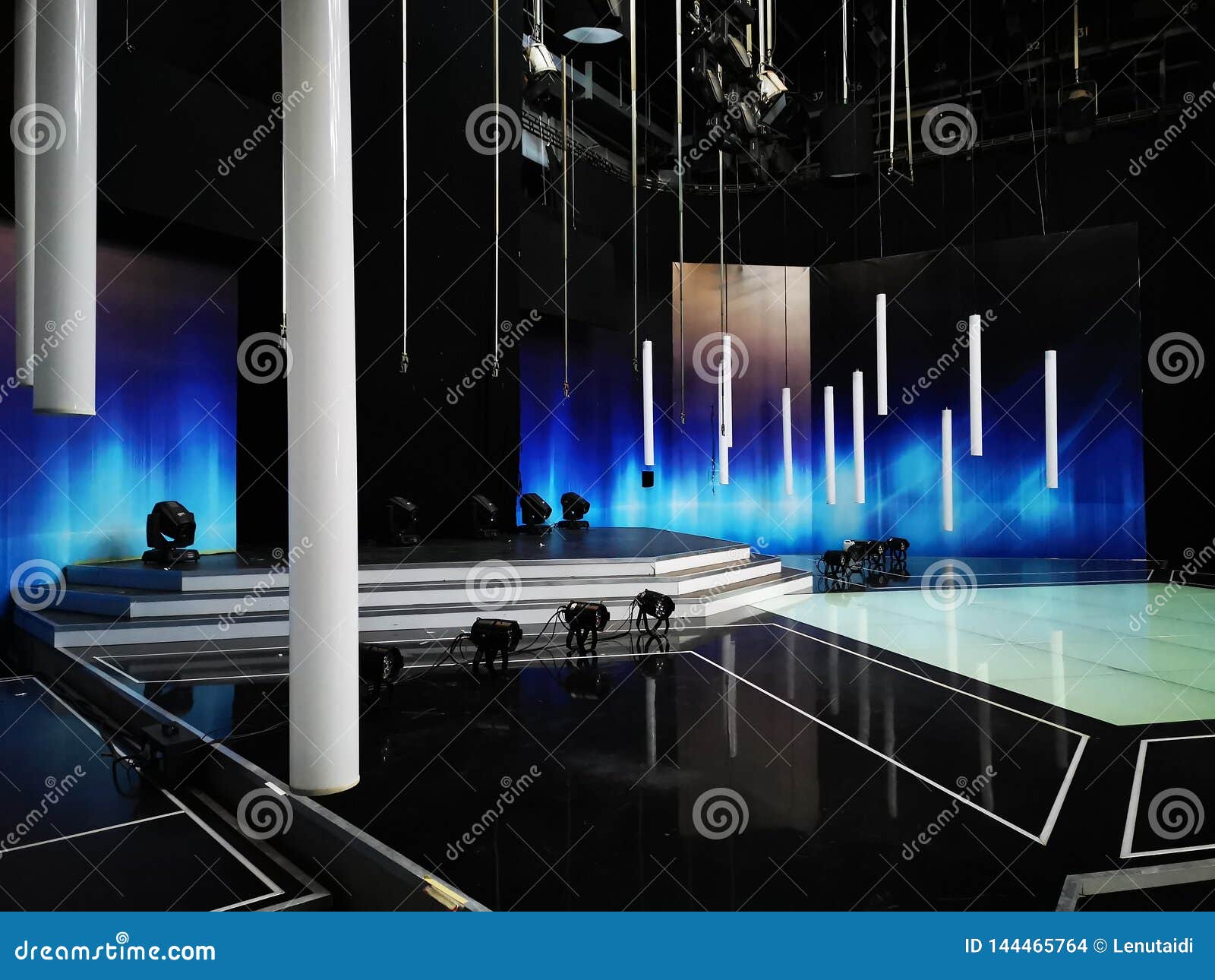 TV Studio - Interior Decoration and Lights Stock Photo - Image of ...