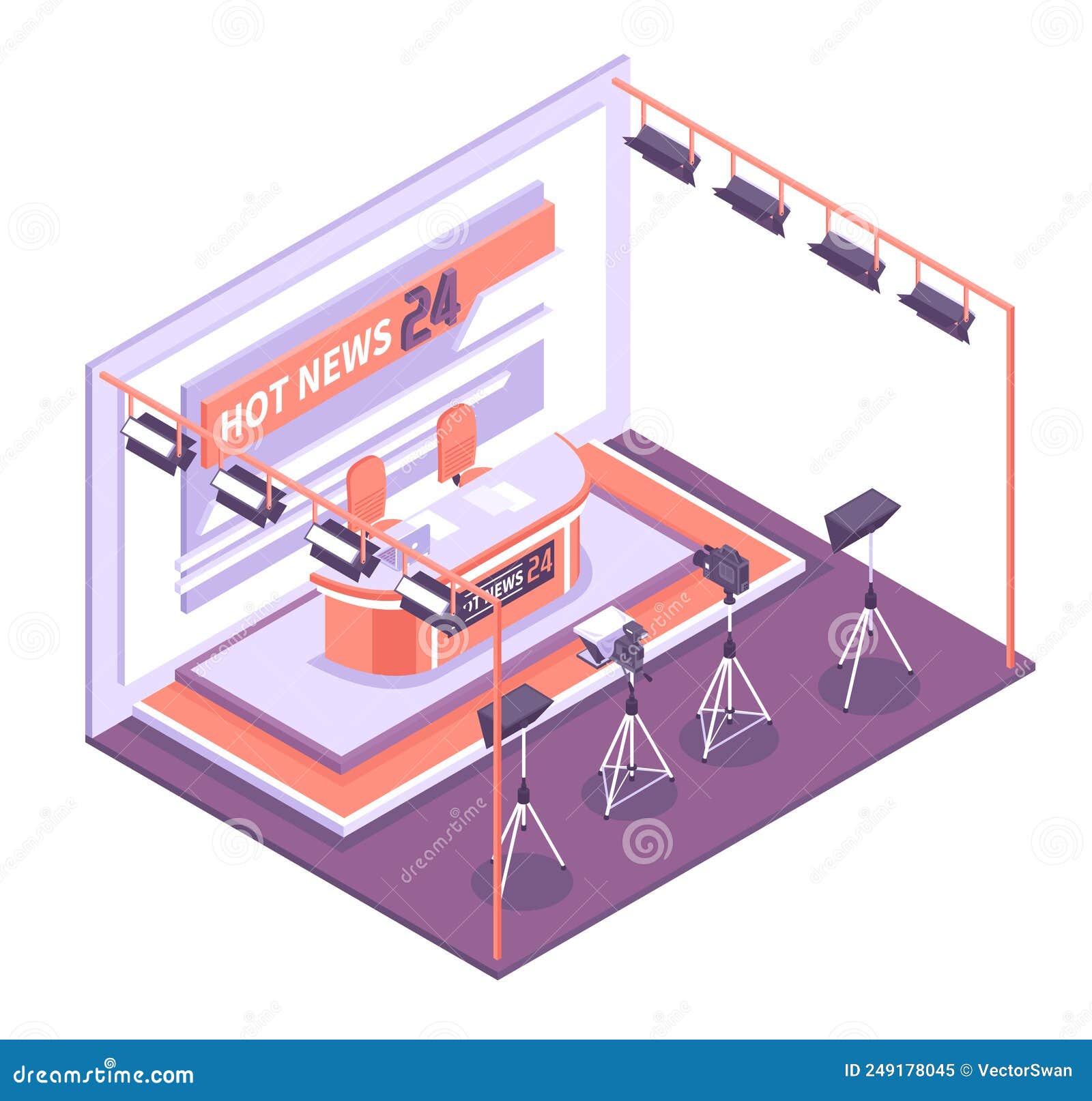 Tv Studio Isometric Concept Stock Vector - Illustration of camera ...